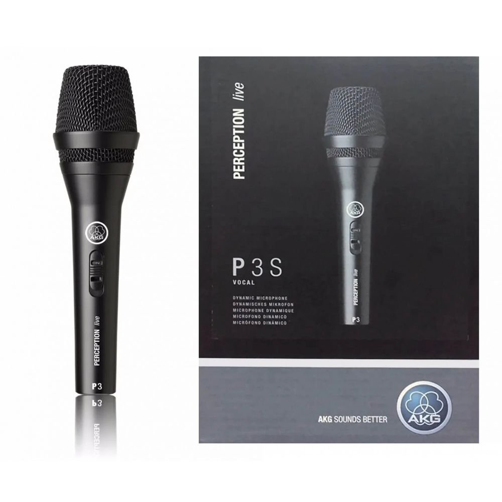 Microfone AKG P3 S Dinâmico Cardióide Preto - INTERMEZZO