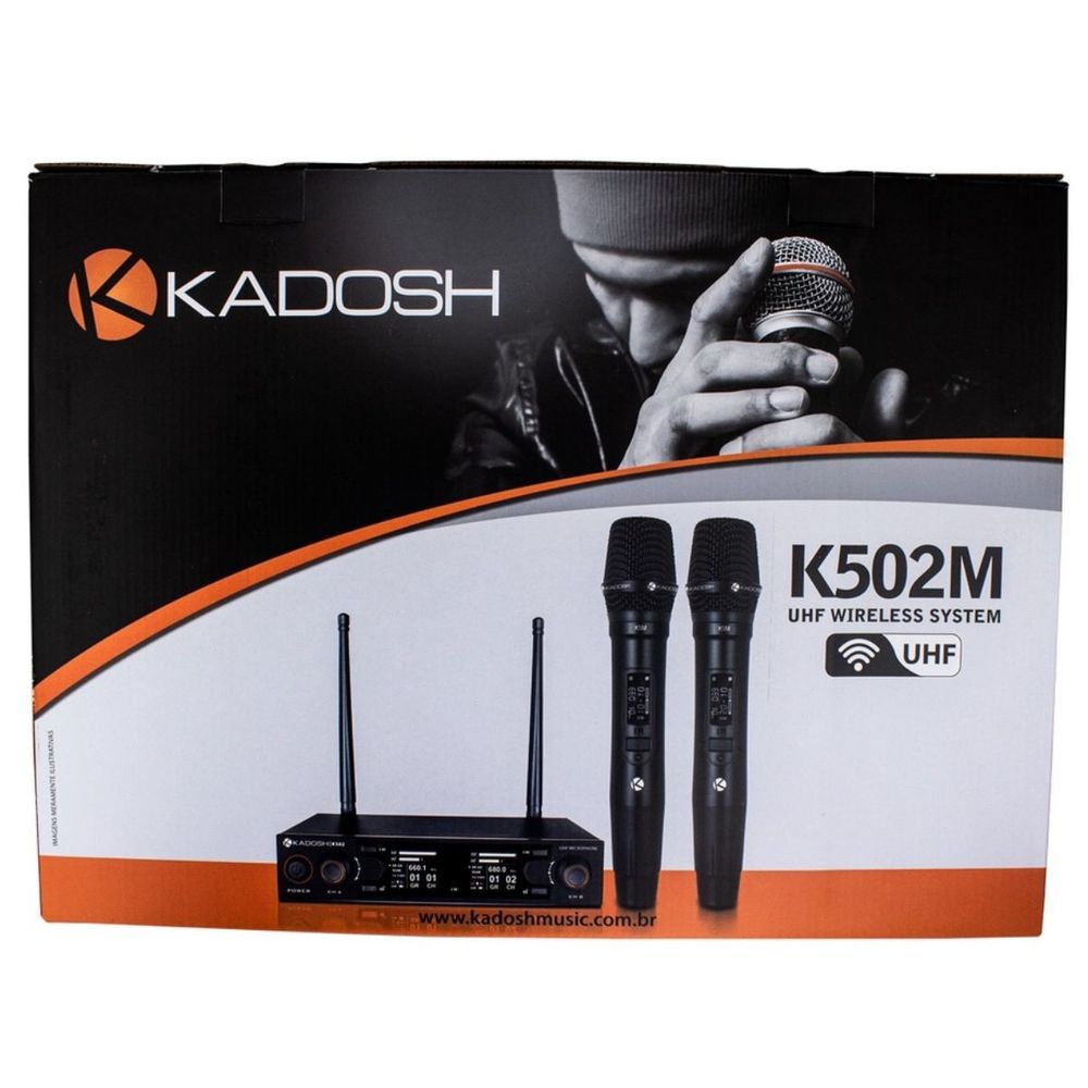 Microfone sem Fio Duplo Kadosh K 502 M Dinâmico Cardióide - INTERMEZZO