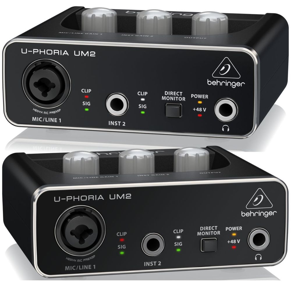 Interface USB De Áudio U-Phoria UM2 Behringer Profissional 48 kHz 16 ...